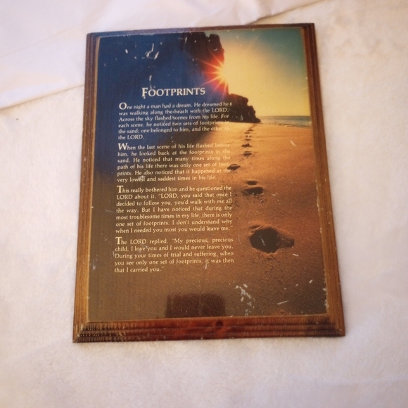 Wall Decor | Footprints In The Sand Lake Placid Ny Poem Plaque | Poshmark